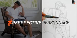 DESSINER UN PERSONNAGE ASSIS EN PERSPECTIVE
